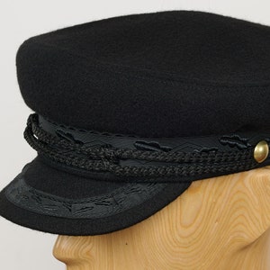 SKIPPER Wool Traditional Marine Breton Cap Merchant Fleet Sailor ...