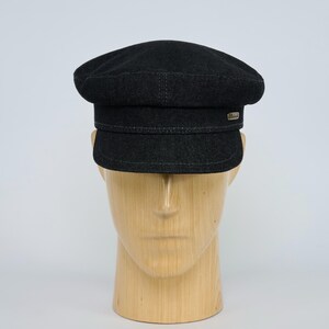 TRAWLER Denim Breton Fisherman Cap Sailor Captains Nautical Skipper ...