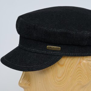 TRAWLER Denim Breton Fisherman Cap Sailor Captains Nautical Skipper ...