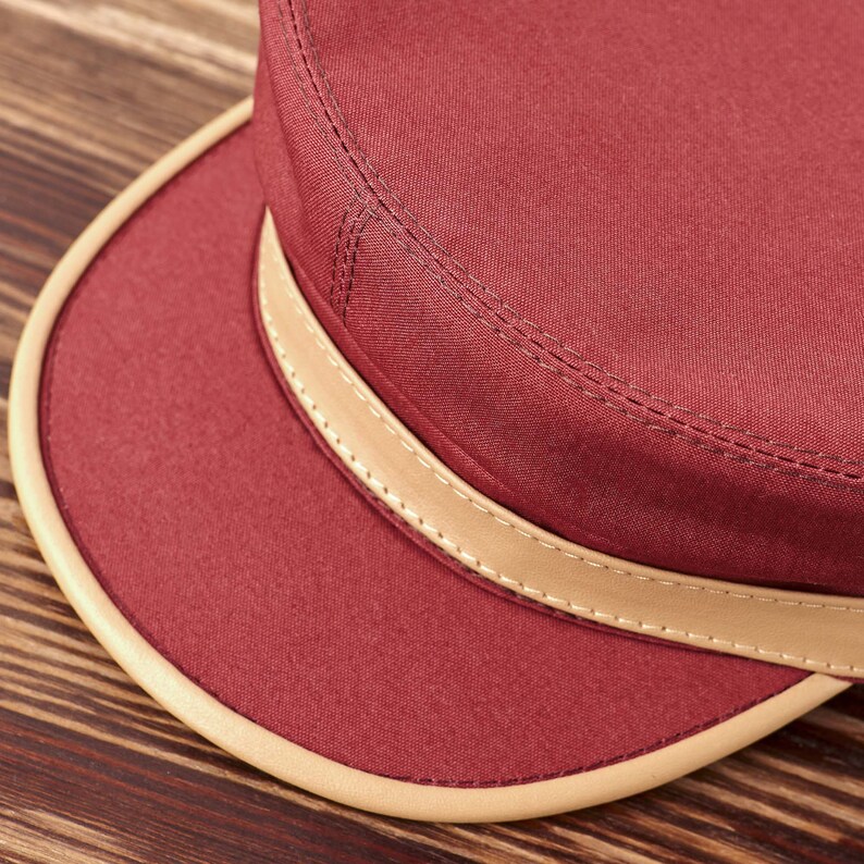 RINGO Waxed Cotton Peaked Cap Breton Style Leather Strap - Etsy