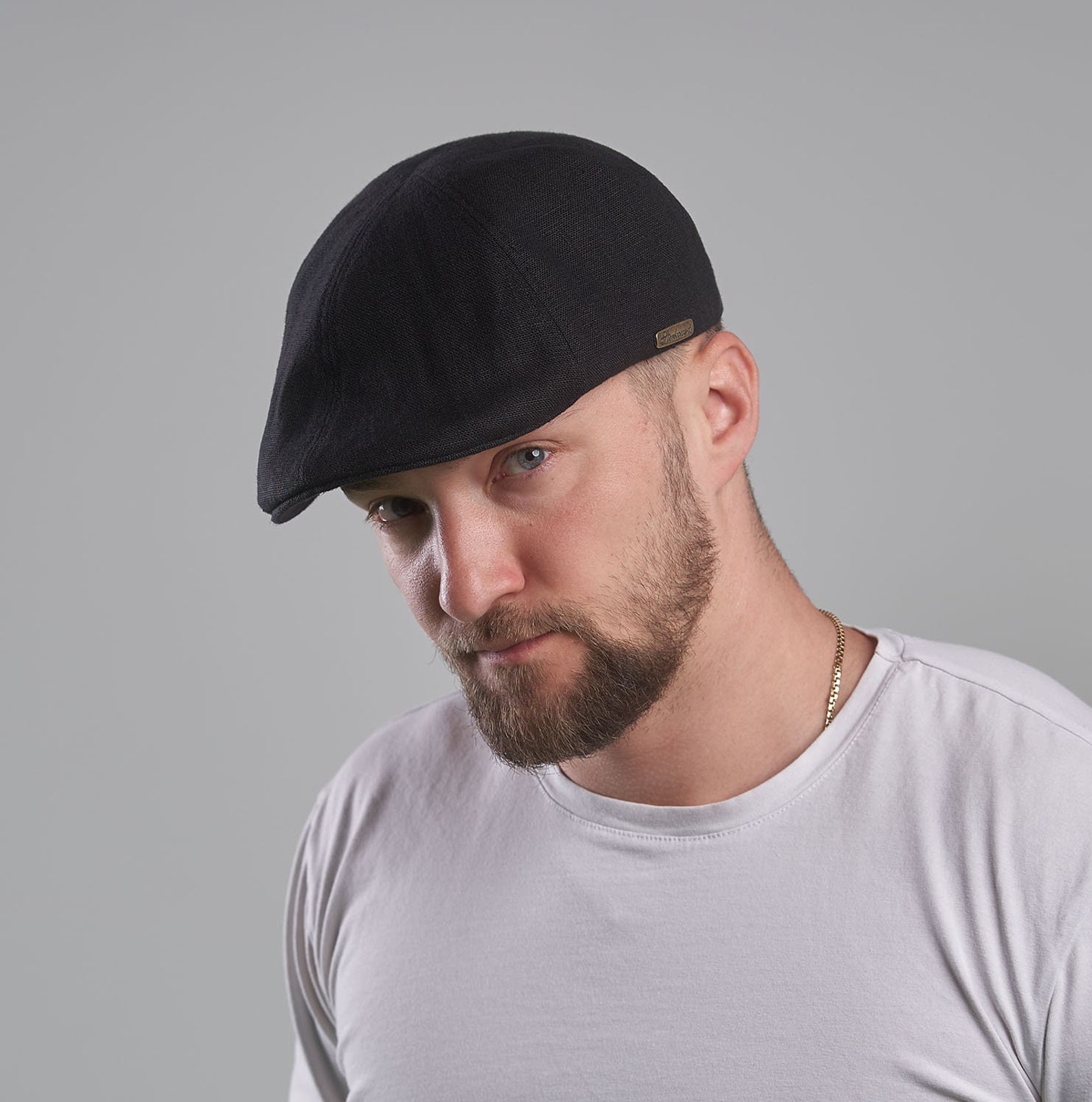 RUSTY Linen Duckbill Mens Summer Flat Cap Cabbie Driving Bicycle Duffer ...