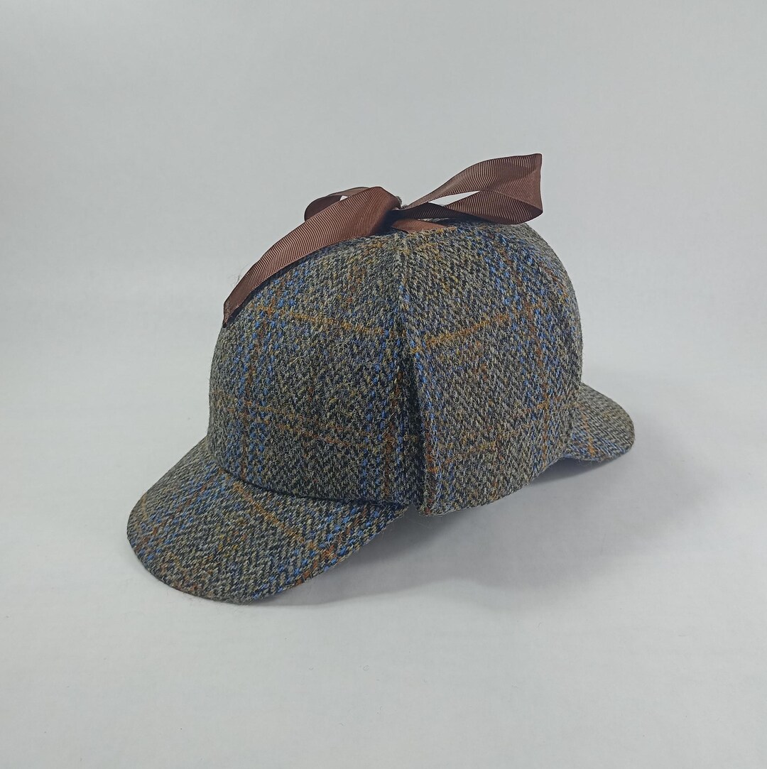 SALE!-DEERSTALKER 60cm Genuine Scottish Harris Tweed Pure Wool Tropper ...