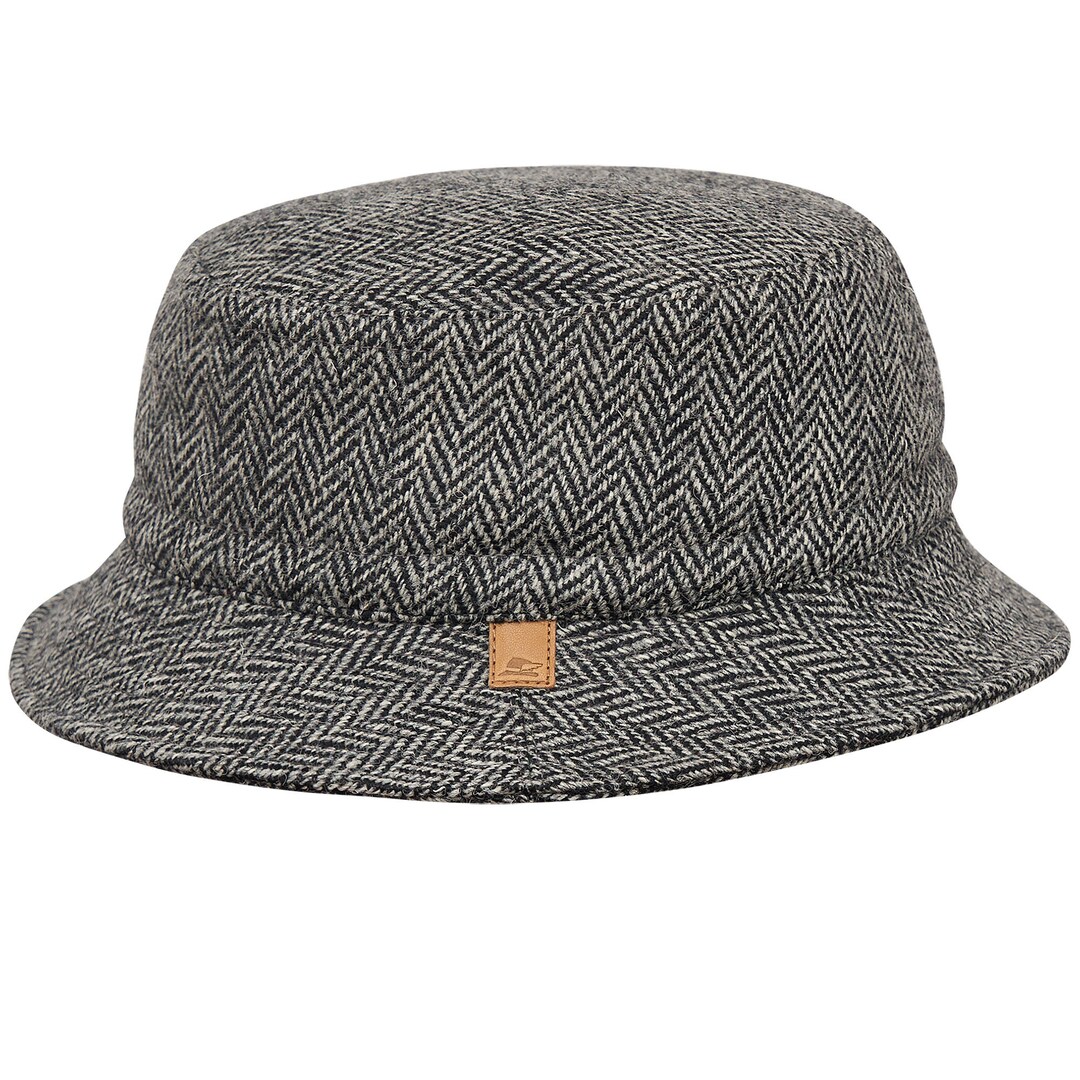 GLEN Harris Tweed Bucket Wool Hat Warm Quilted Lining Boonie Fisherman ...