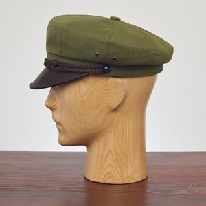 HARLEY Cotton Leather Visor Motorcycle Cap Rockabilly Biker Chopper ...