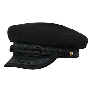 SKIPPER Wool Traditional Marine Breton Cap Merchant Fleet Sailor ...
