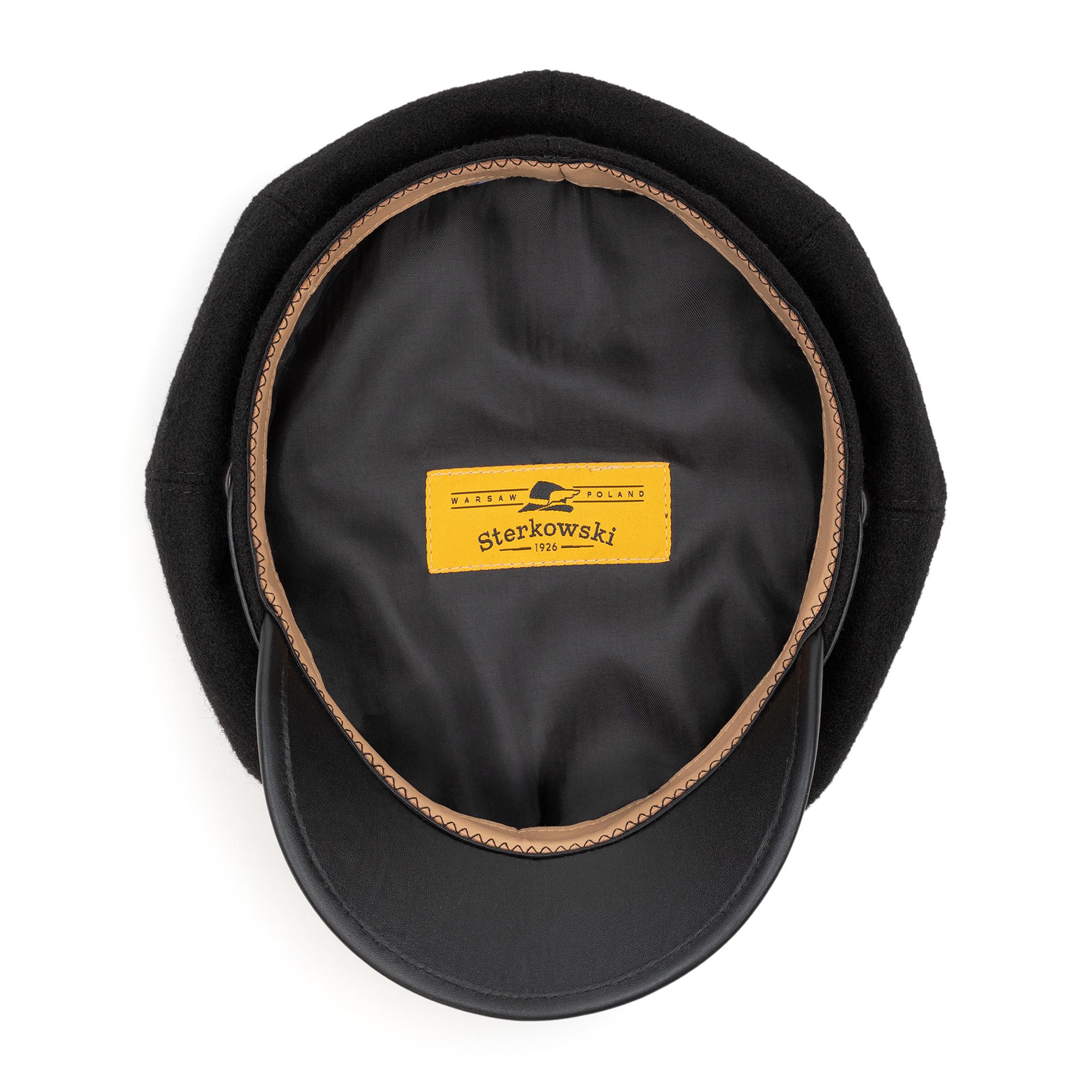 MOTO Motorcycle Biker Peaked Cap Wool Cloth Leather Brim Riding Harley ...
