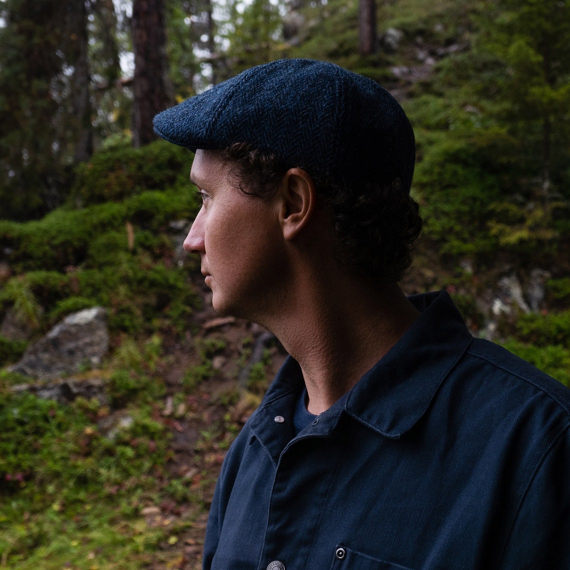 RUSTY Harris Tweed Duckbill Mens Flat Cap Ivy League Wool | Etsy