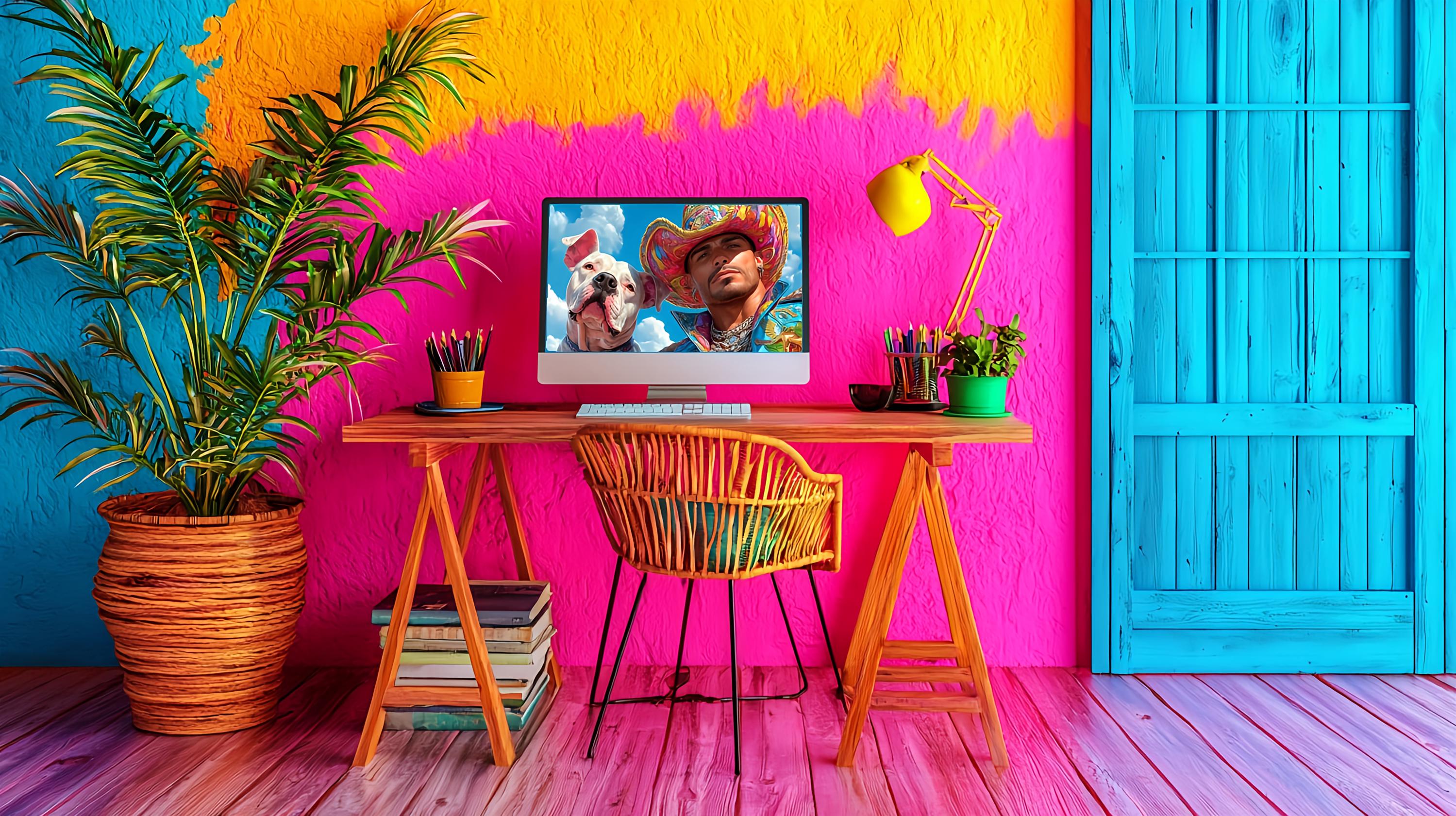 Mexican Cowboy & White Pitbull Puppy Dog, Instant Download, DIY Gifts ...