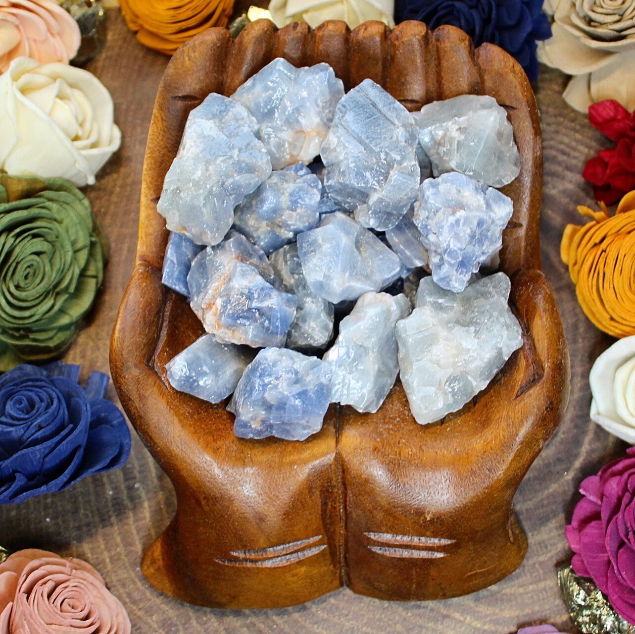 Raw Smooth Blue Calcite Specimen // Loose Crystal Healing Blue - Etsy India