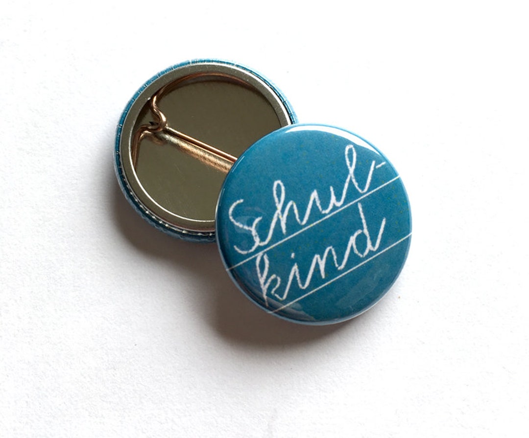 Button Schoolchild Pin Green Blue Pink Millimi - Etsy