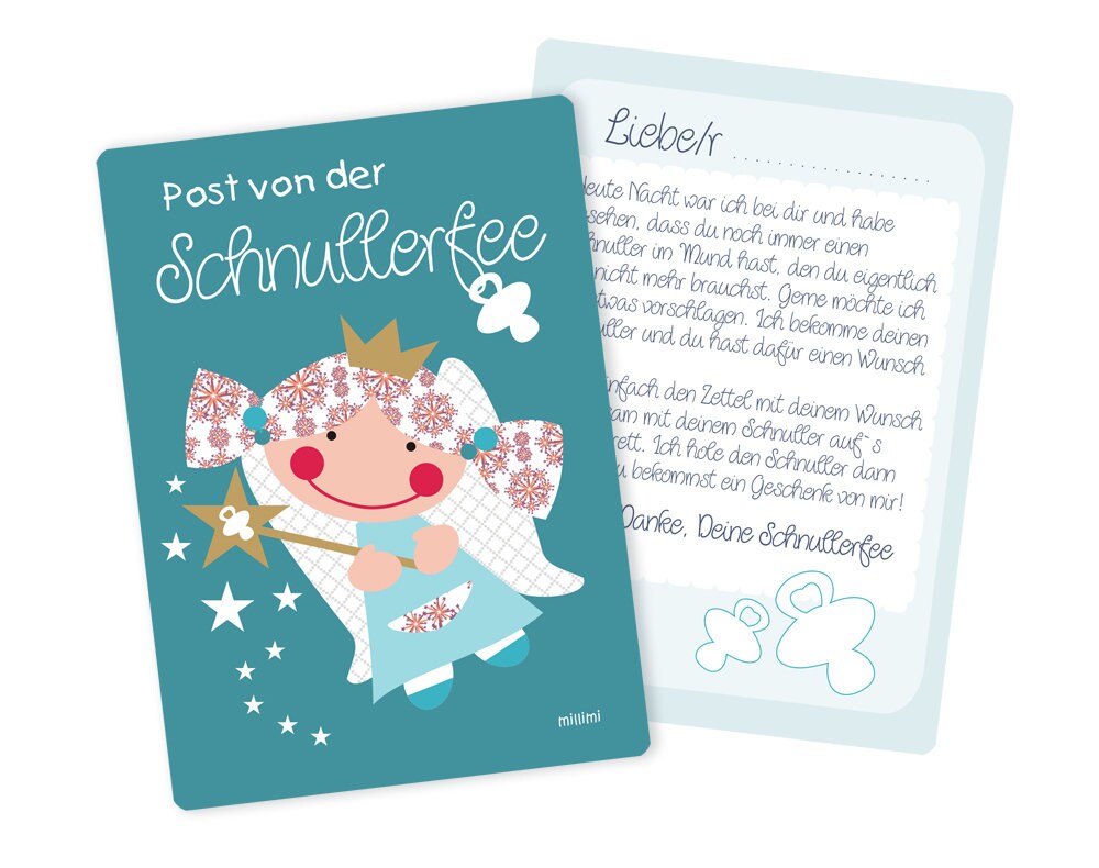 Schnullerfee Brief blau oder rosa von Millimi - Etsy Österreich
