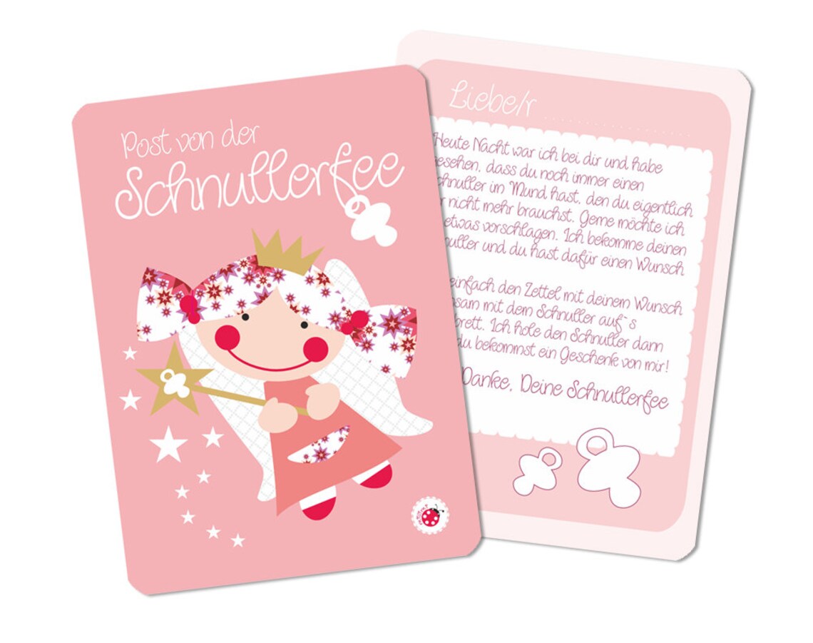 Schnullerfee Brief blau oder rosa von Millimi - Etsy Österreich