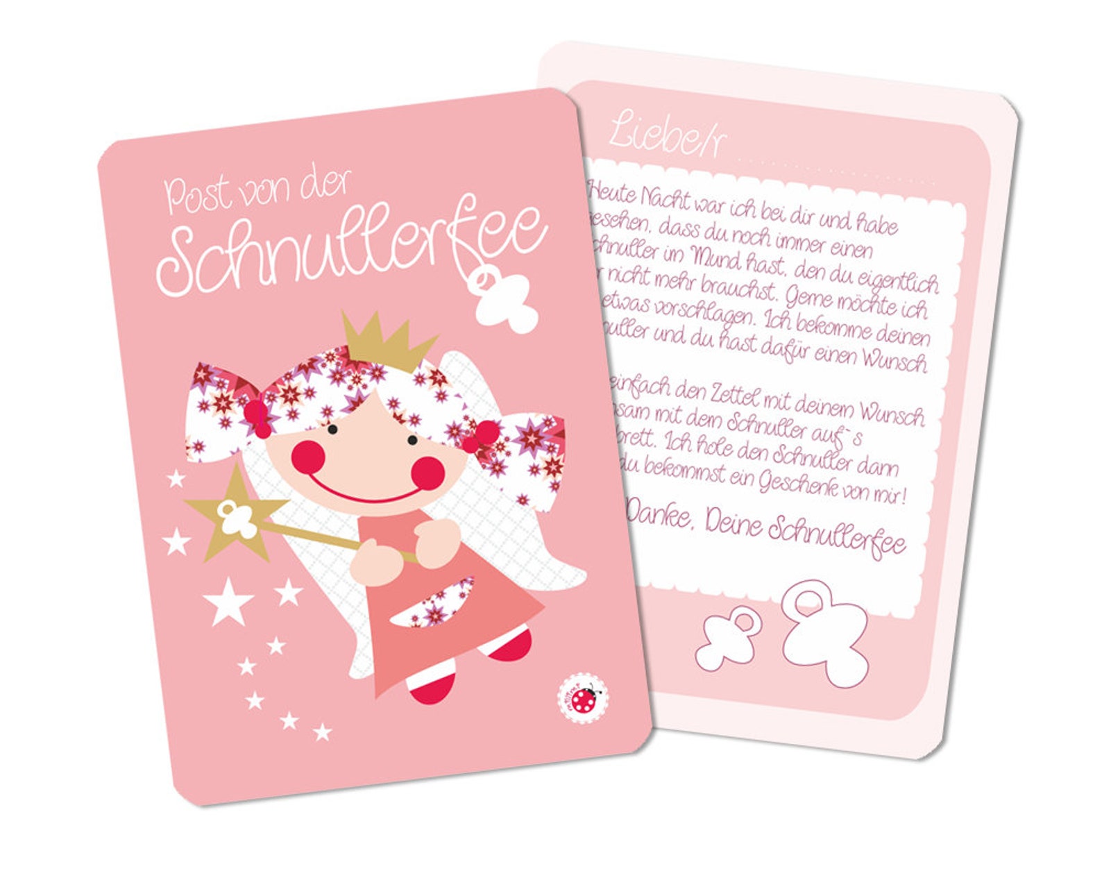 Schnullerfee Brief blau oder rosa von Millimi - Etsy.de