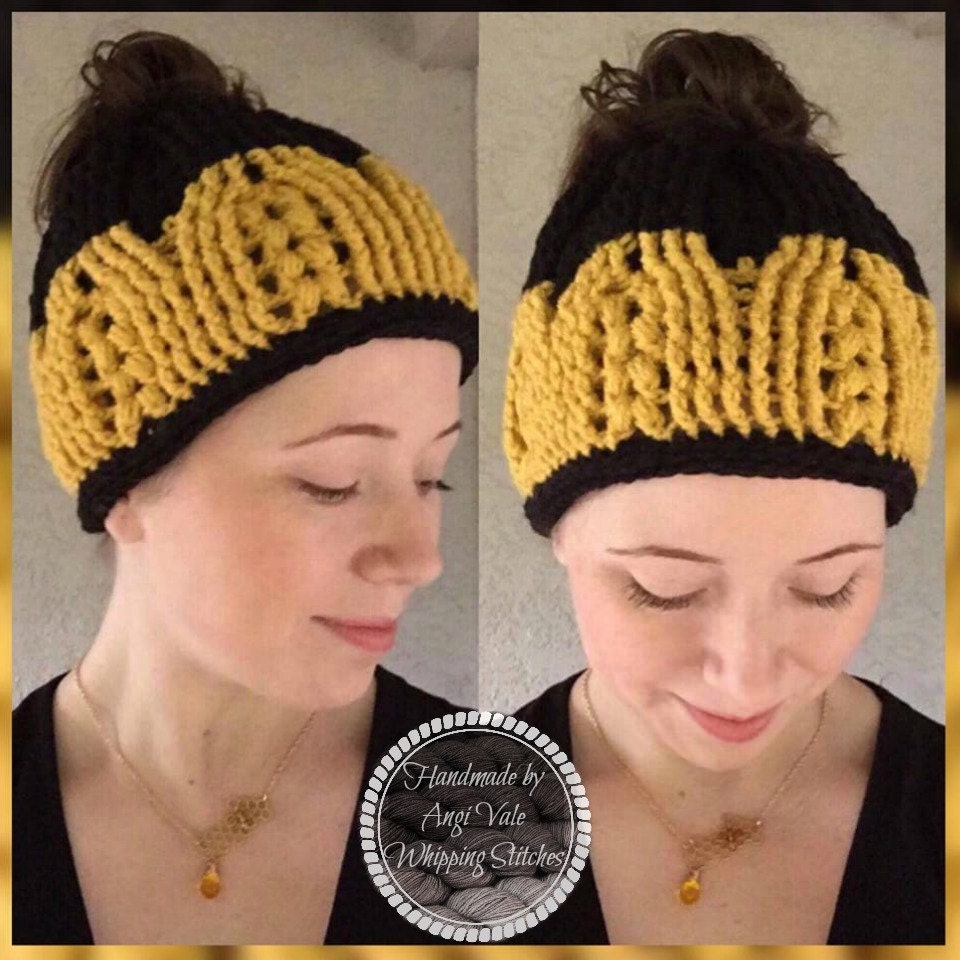 Crochet Pattern PDF INSTANT Download Wheat Stitch Beanie and Messy Bun ...