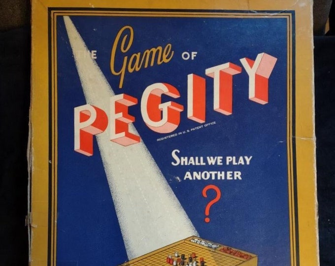 Vintage 1939 Pegity Game, Vintage Parker Brothers Pegity Game, Antique ...