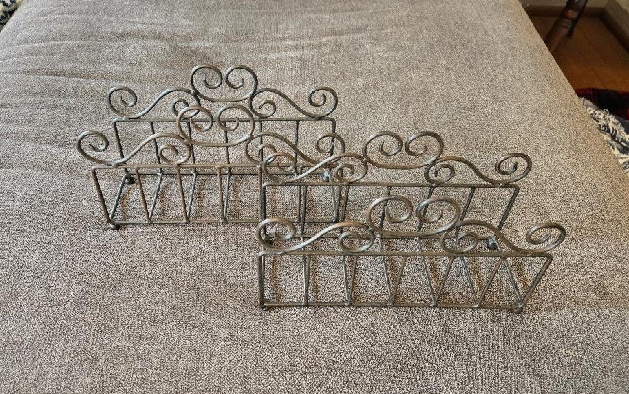 Vintage Pair Metal Spice Jar Racks, Metal Letter Racks, Vintage Metal ...