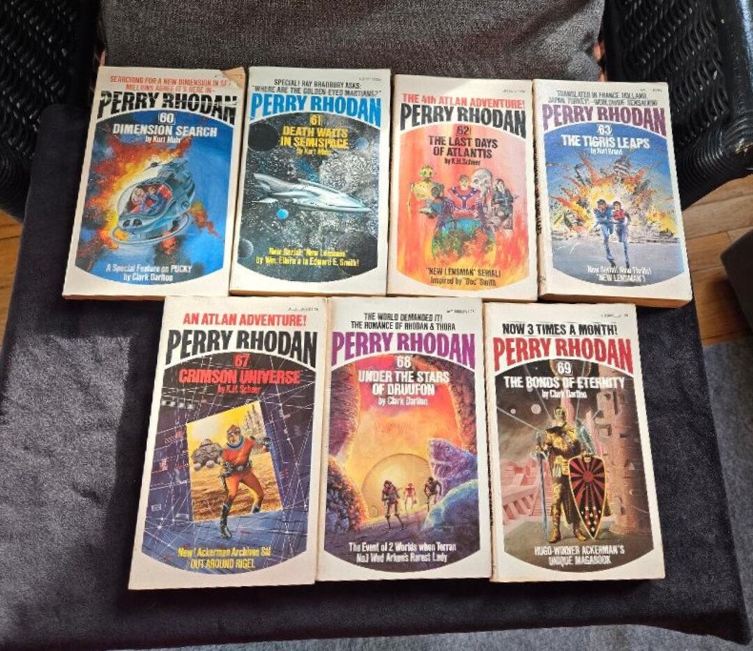Vintage 1970s Perry Rhodan Science Fiction Books, 7 Different Ace ...