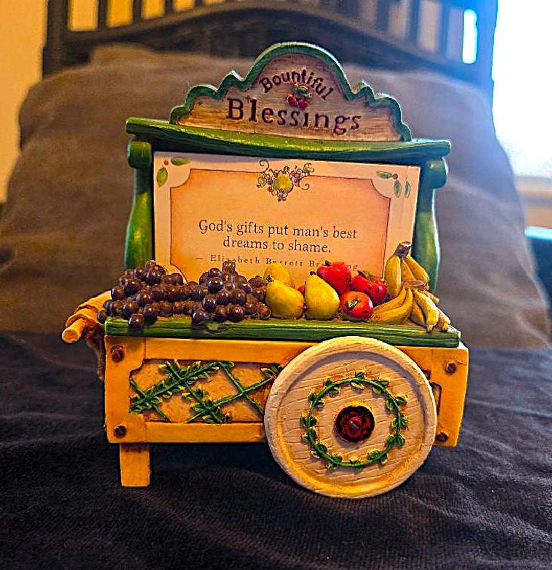 Vintage Bountiful Blessings Fruit Cart With Blessing Cards: Country ...