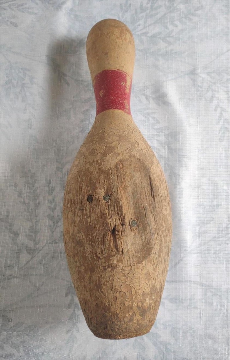 Antique Solid Oak Bowling Pin 1950's Wooden Bowling Pin - Etsy