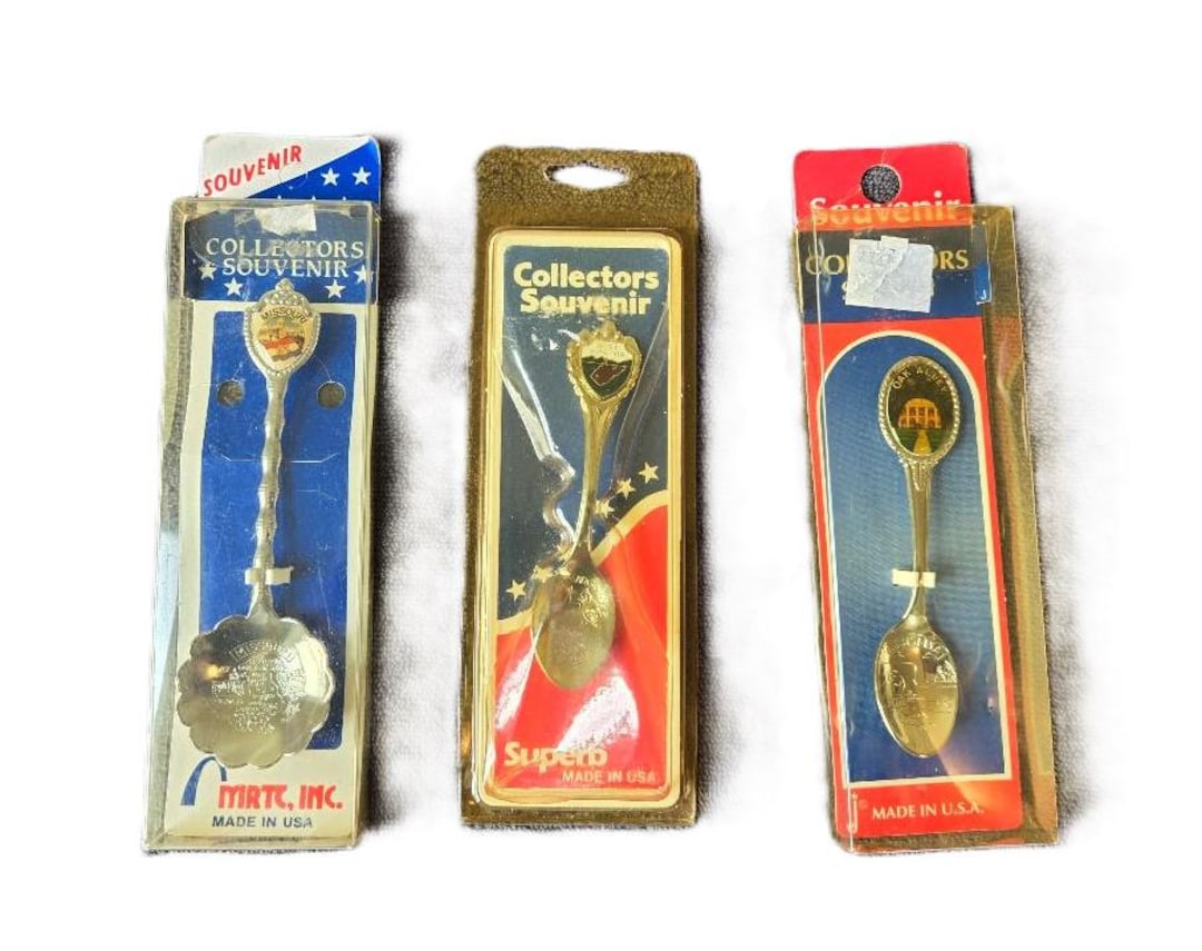 Vintage 1960's Souvenir State Spoons in Original Packaging, Set of 3 ...