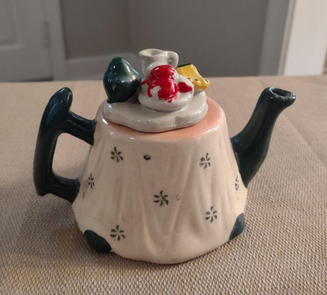 Vintage Miniature Ceramic Teapot: 1970s Doll Tea Party Toy - Etsy