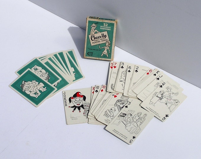 Vintage Cheer-up Playing Cards With Original Box - Etsy