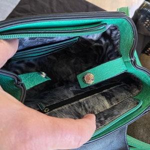 Vintage Green Leather Convertible Mini Backpack Purse, Crossbody ...