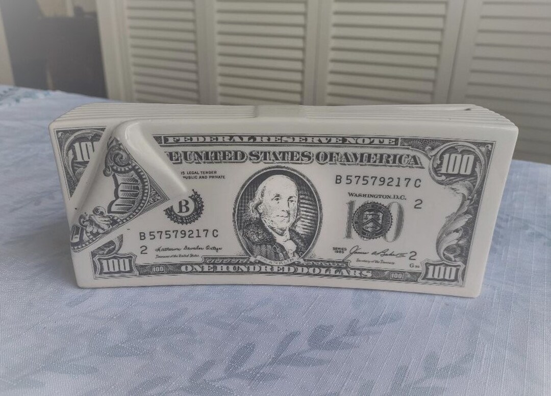 Vintage Stack of 100 Dollar Bills Ceramic Piggy Bank, Vintage Stack of ...