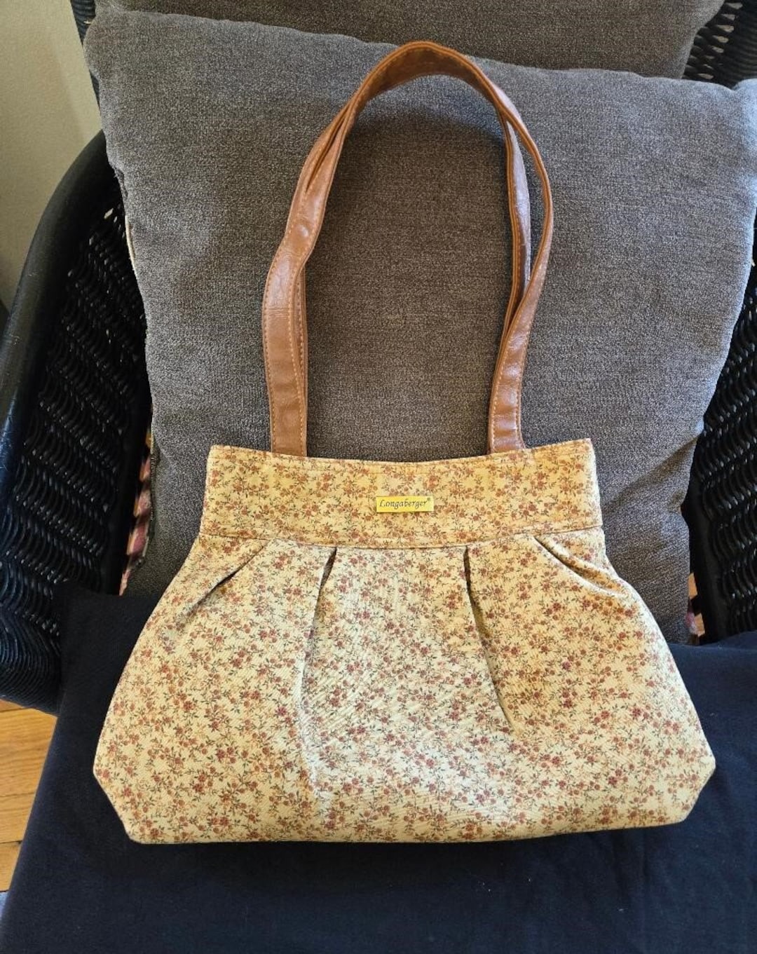 Vintage Longaberger Canvas & Leather Handbag, Classic Country Purse ...
