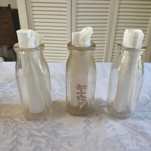 Vintage Half Pint Milk Bottles Set of 3, Lynchburg Westover 3 Cent Deposit & 2 Unmarked Half ...