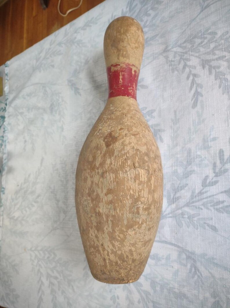 Antique Solid Oak Bowling Pin 1950's Wooden Bowling Pin - Etsy