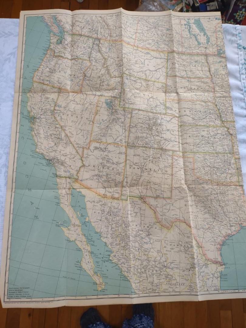 1933 Original Map of the United States From National - Etsy