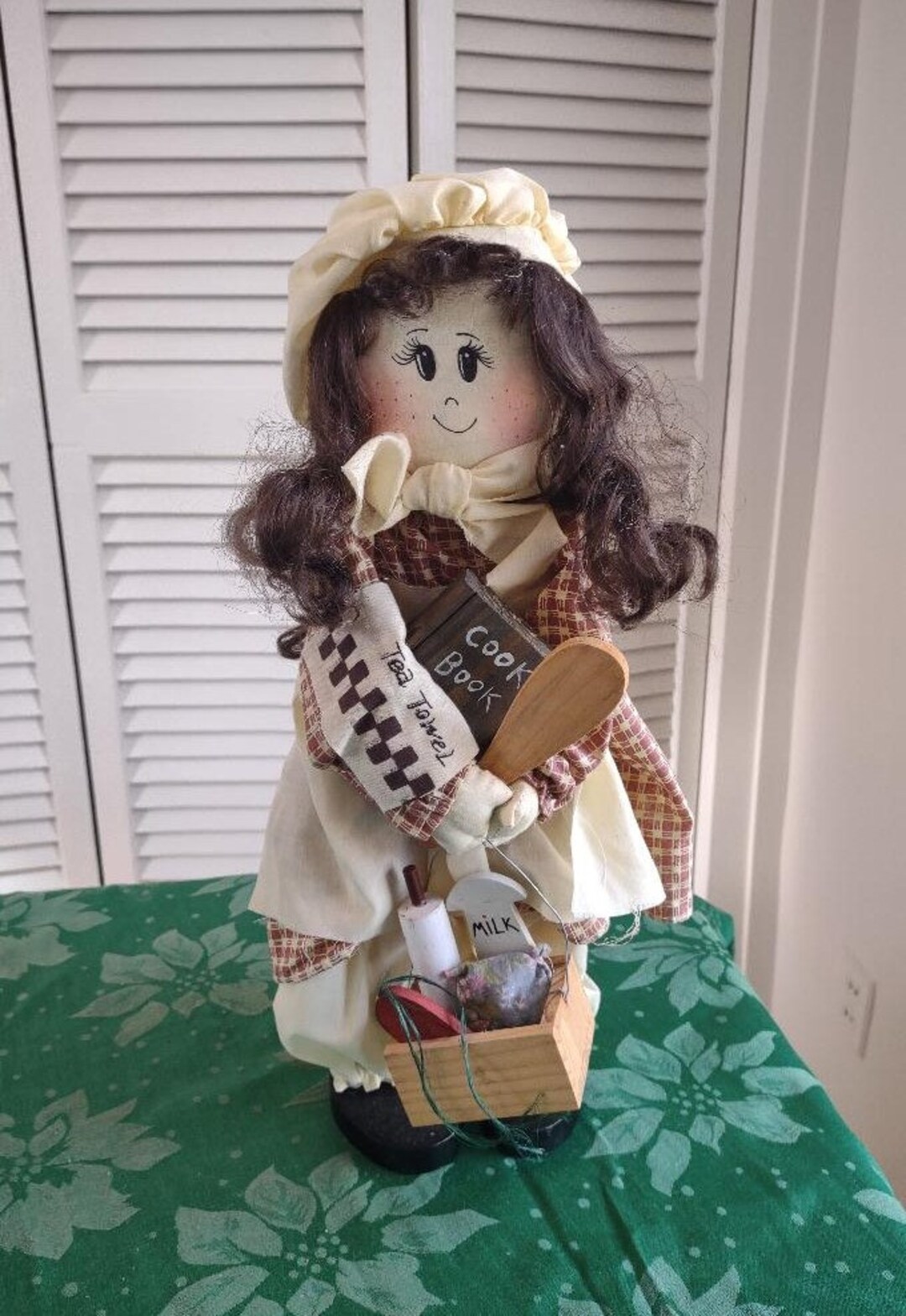 Vintage Wooden Standing Kitchen Apprentice Doll, Handmade Student Baker ...