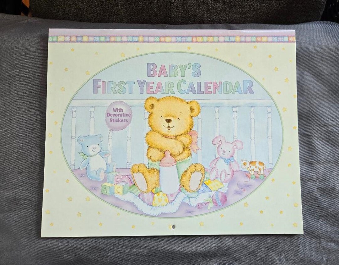 Vintage Babys 1st Year Sticker Calendar, Record Memory Keeper Gift ...
