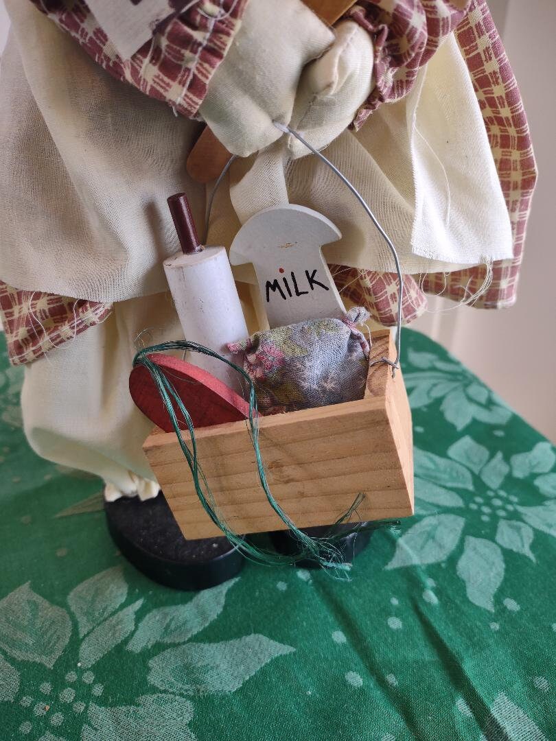 Vintage Wooden Standing Kitchen Apprentice Doll, Handmade Student Baker ...