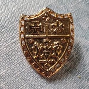 Vintage Heraldry Style Brooches Set of 3 Vintage Costume Brooches Pins ...