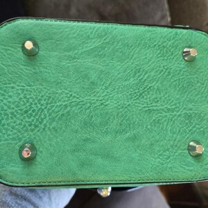 Vintage Green Leather Convertible Mini Backpack Purse, Crossbody ...