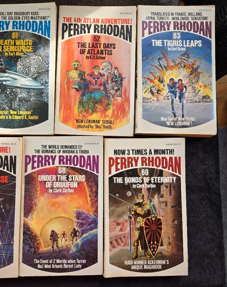 Vintage 1970s Perry Rhodan Science Fiction Books, 7 Different Ace ...