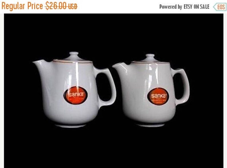 Vintage Pair 1960s Sanka Decaffeinated Coffee Pots Mid Century Modern ...