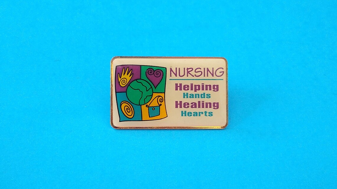 Vintage Pair of Nurse Pins Helping Hands Healing Hearts - Etsy