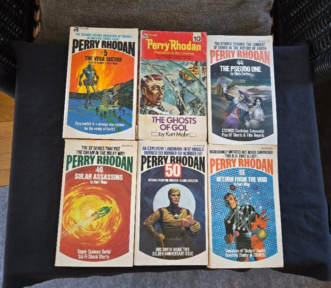 Vintage 1970s Perry Rhodan Science Fiction Books, 6 Different Ace ...