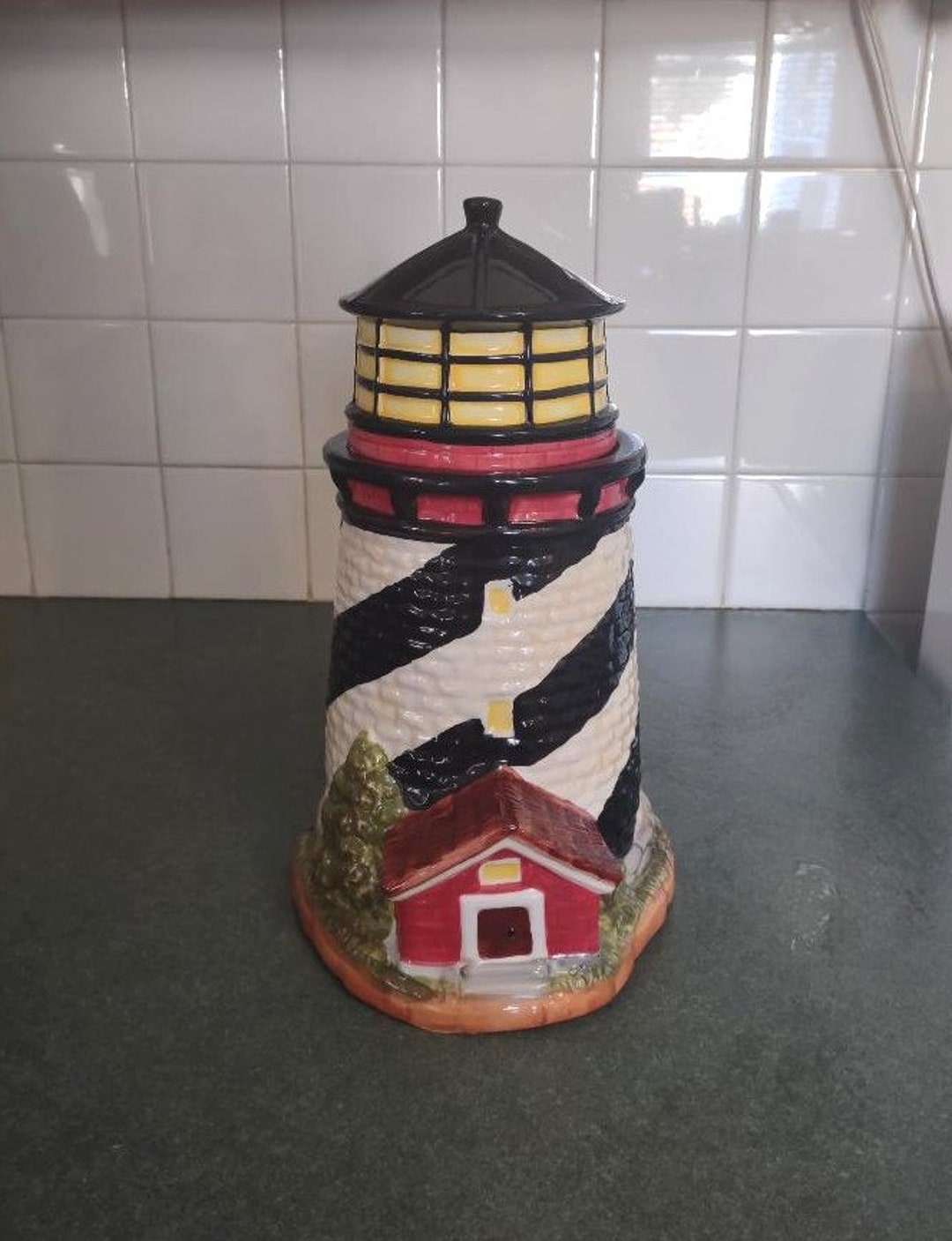 Vintage GKA Lighthouse Cookie Jar, Nautical Biscuit Jar, Boating ...