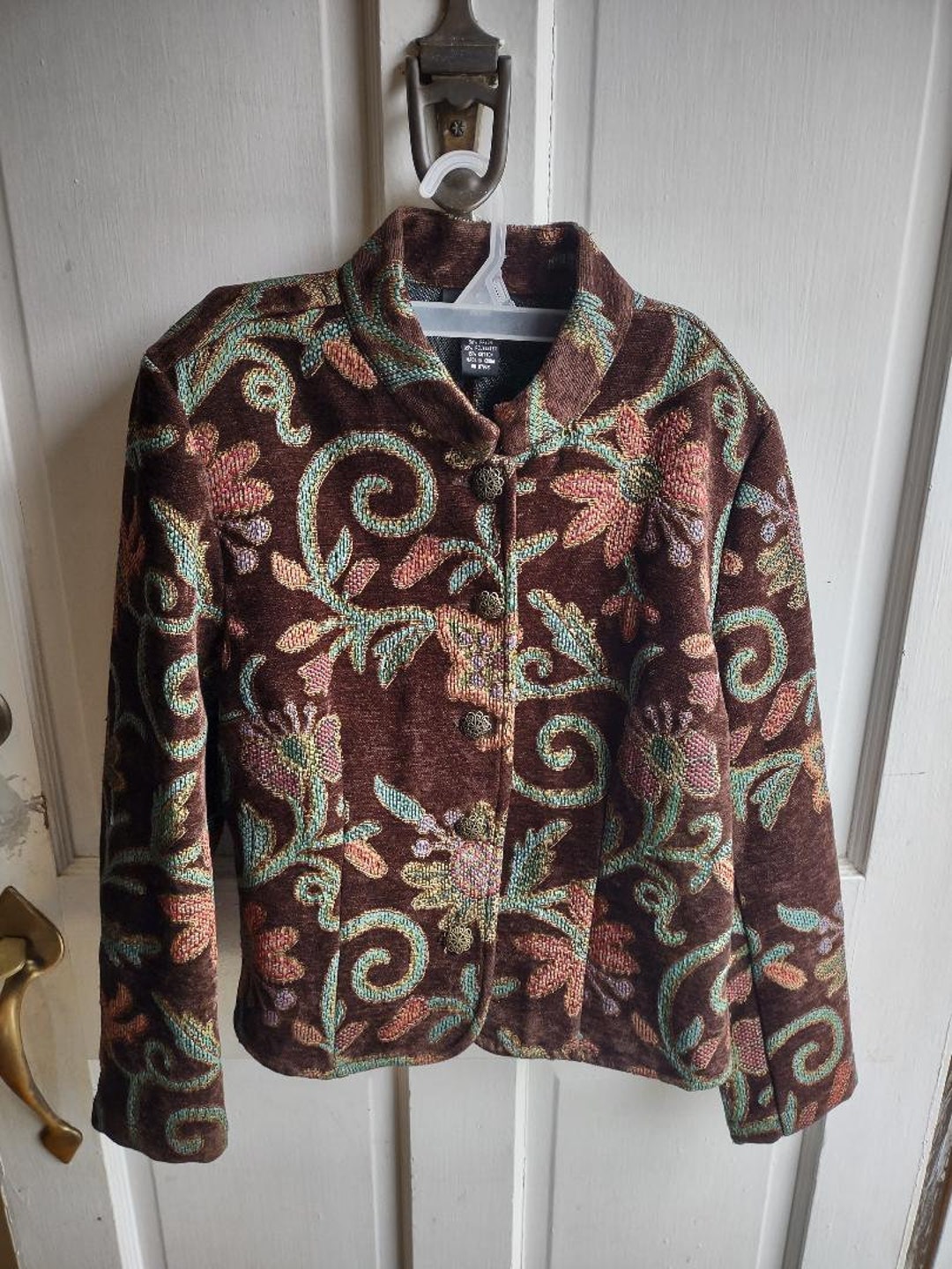 Vintage MDL Tapestry Fitted Jacked Size Petite L, Lady's Floral ...