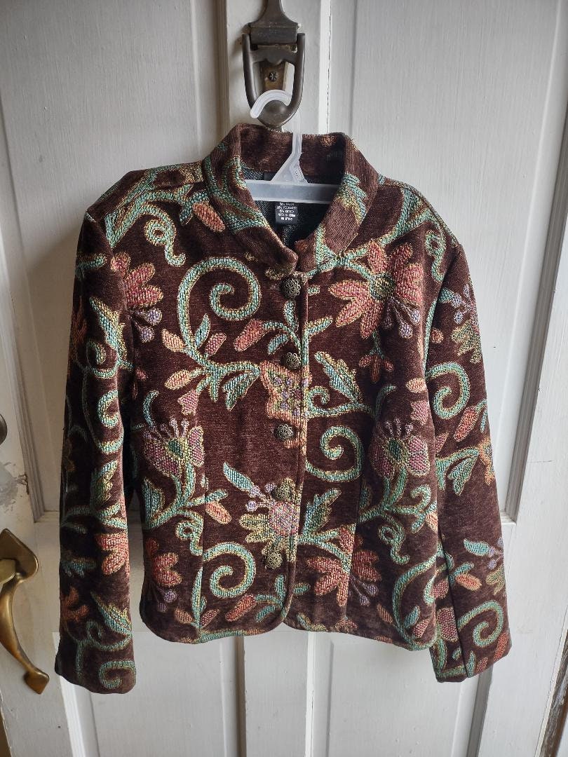 Vintage MDL Tapestry Fitted Jacked Size Petite L, Lady's Floral ...
