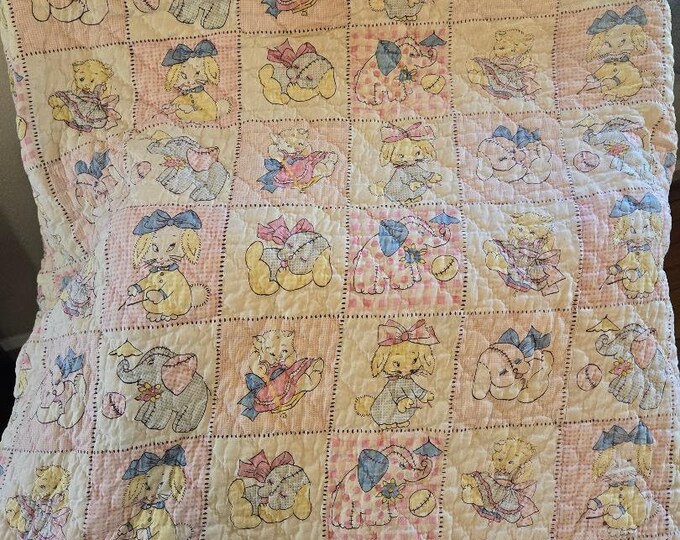Vintage Baby Quilt for Crafting & Projects, Stuffed Animal Fabric ...