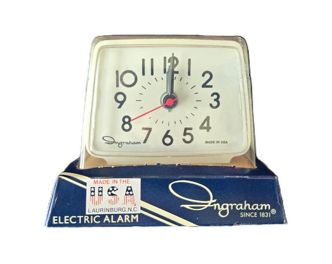 Retro 1980's Ingraham Electric Alarm Clock in Original Packaging, NOS ...