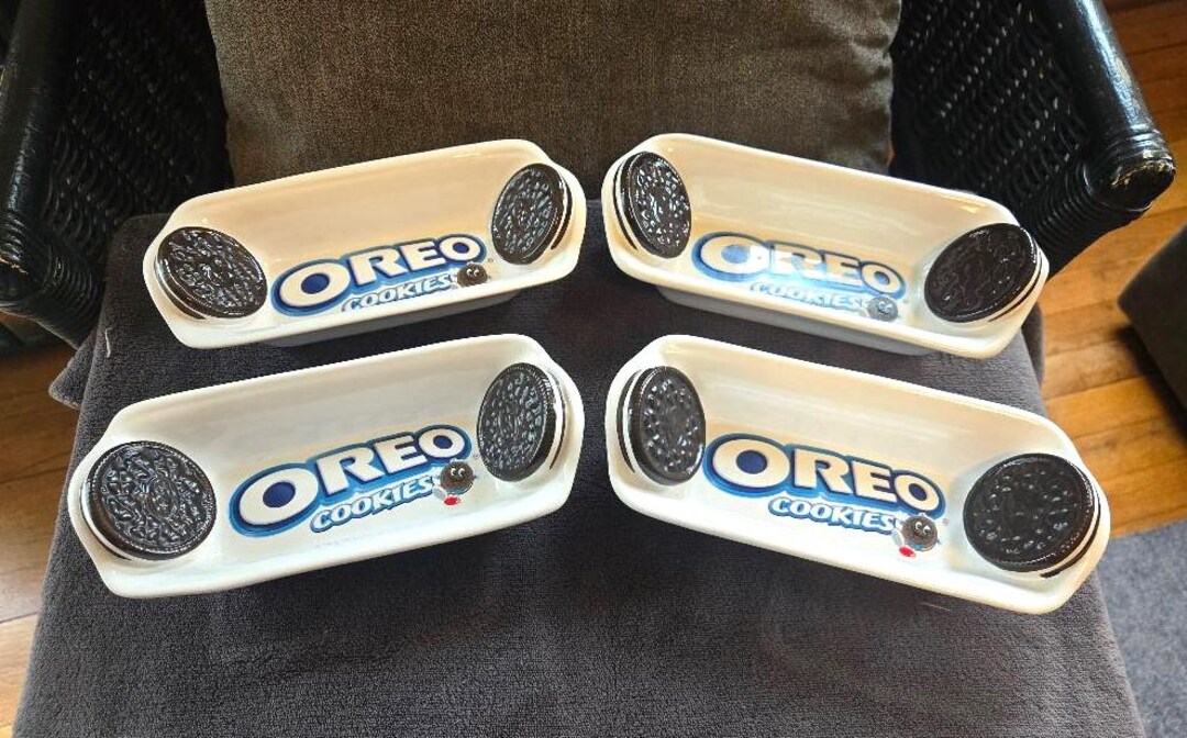 Vintage Oreo Cookie Trays: Set of 4 Ceramic Snack Dishes - Etsy