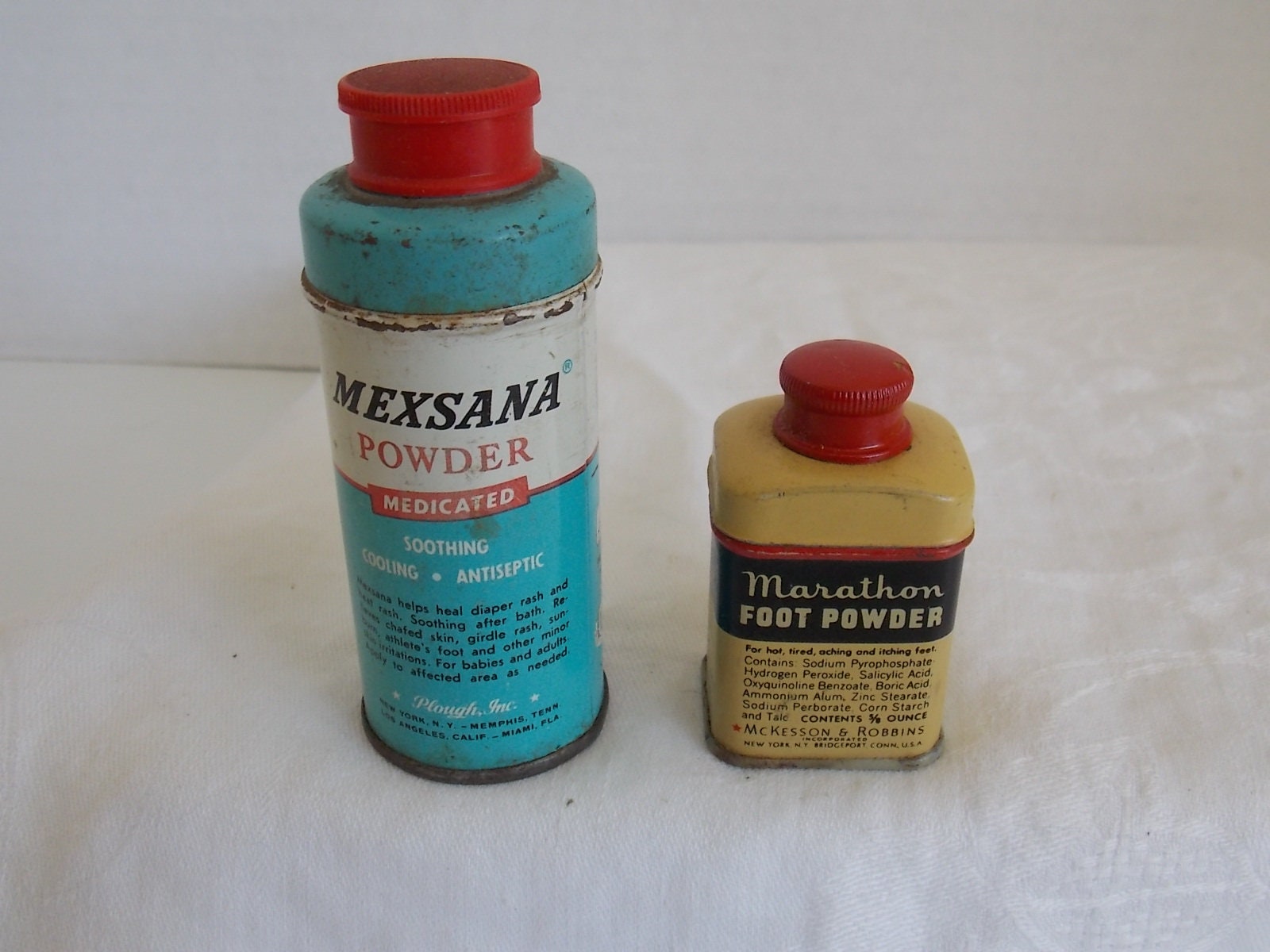 Vintage 1940s Sample Foot Powder Tins Mexsana & Marathon Foot Powder - Etsy