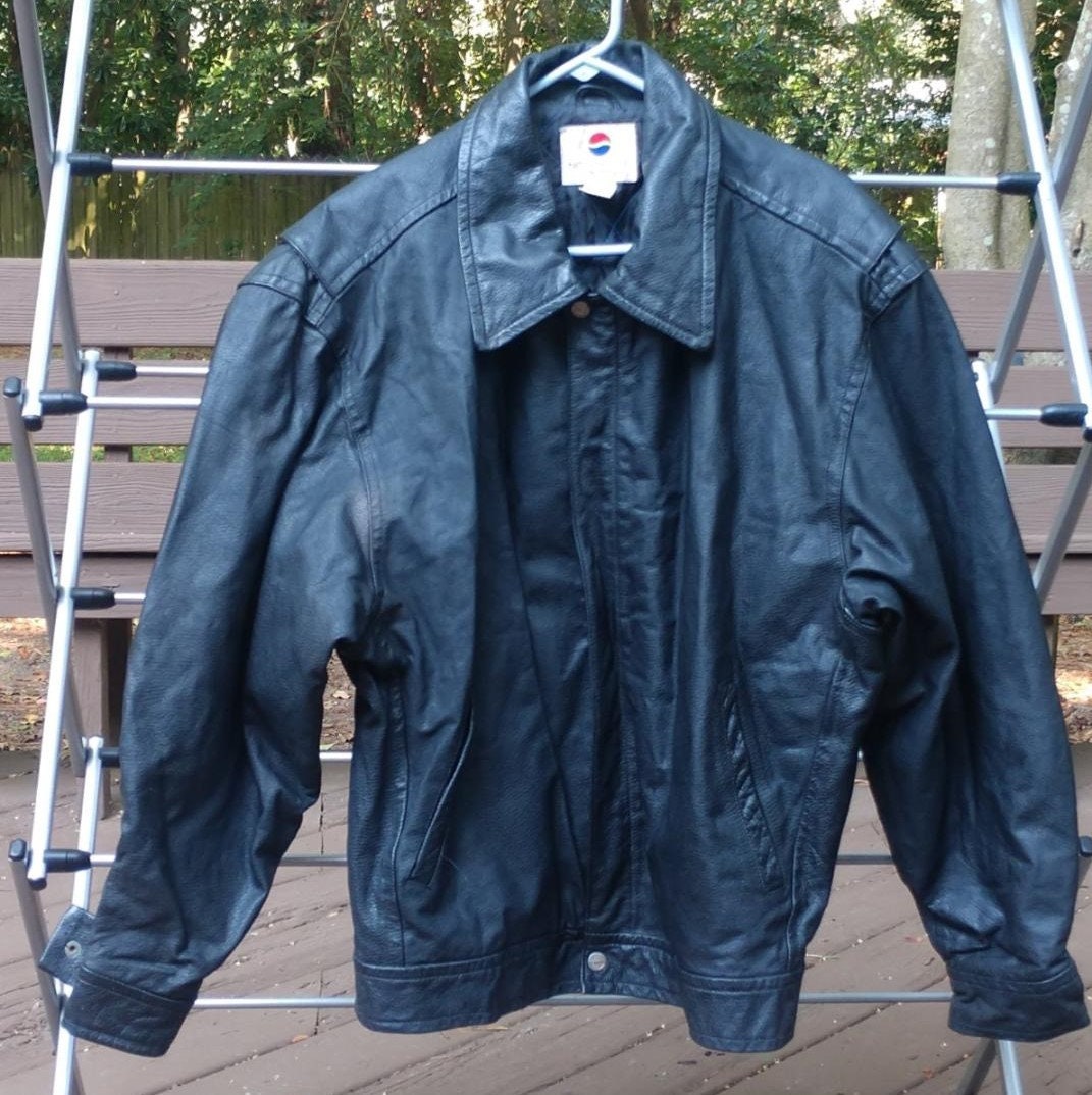 Vintage 1990's Pepsi Leather Jacket - Men's Large Vintage 1990's Pepsi Leather Jacket - Men's Large
