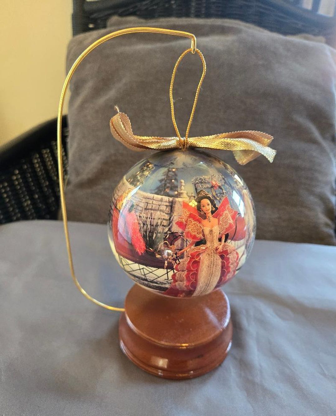 Vintage 1997 Holiday Barbie Decoupage Ornament With Stand - Etsy